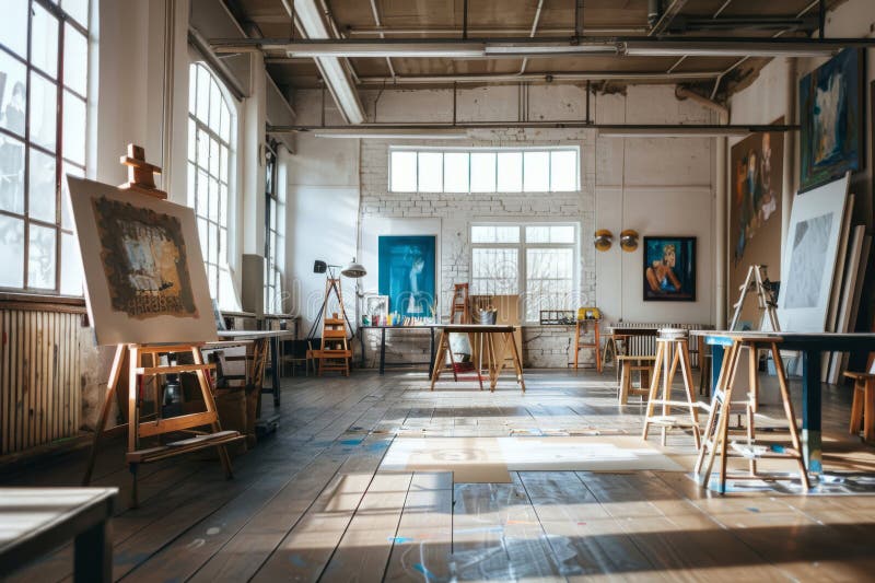 Creative Artist Workplace Room. Workshop or Creative Class. Art Studio ...