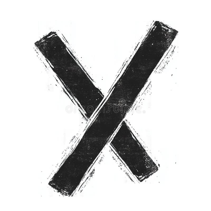 A Creative and Artistic Black Brush Stroke Forming an X Symbol in an ...