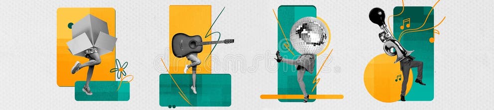 Creative Artistic Collage of Dynamic Visuals and Vibrant Elements ...