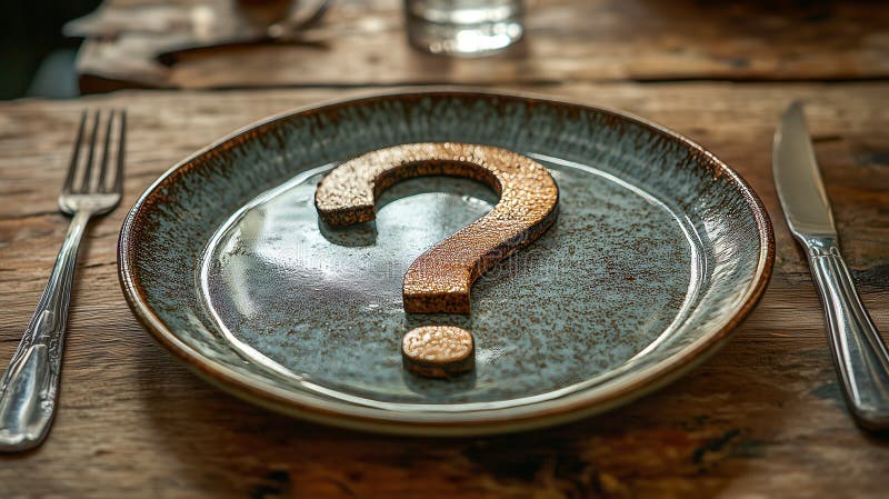 Artistic Question Mark Food Design on Plate Stock Illustration ...