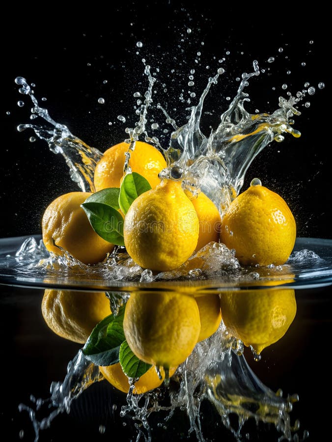 Creative and Artistic Hyperrealistic Image of Fruits in a Splash of ...