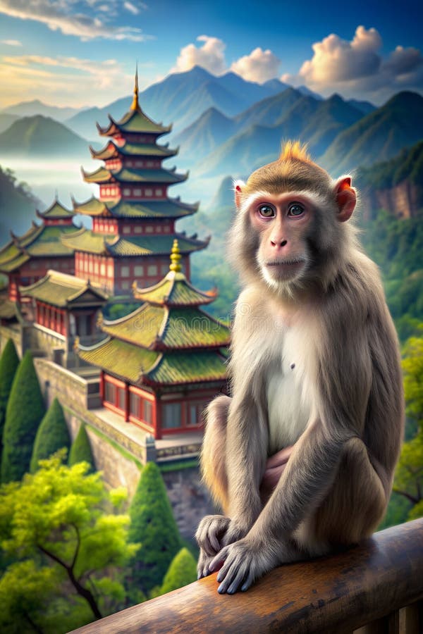 Creative and Artistic Illustration of a Chinese Monkey - 12 Stock ...