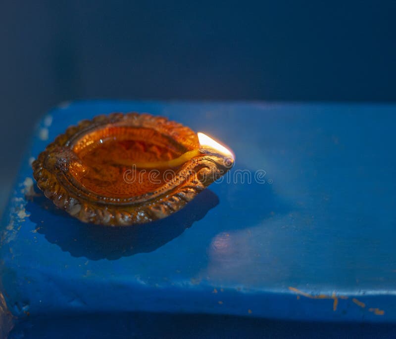 Creative Artistic Soil Lamp Burning Stock Image - Image of night, india ...