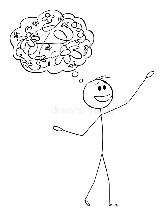Creative Artistic Thinking , Vector Cartoon Stick Figure Illustration ...