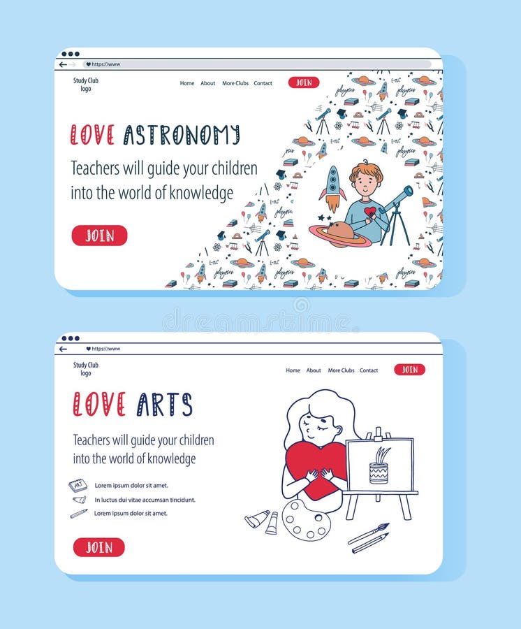 Creative Arts and Astrophysics for Kids Science Club. Vector Stock ...