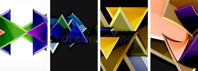 Creative Arts Collide in a Bold Collage of Colored Triangles on a Black ...