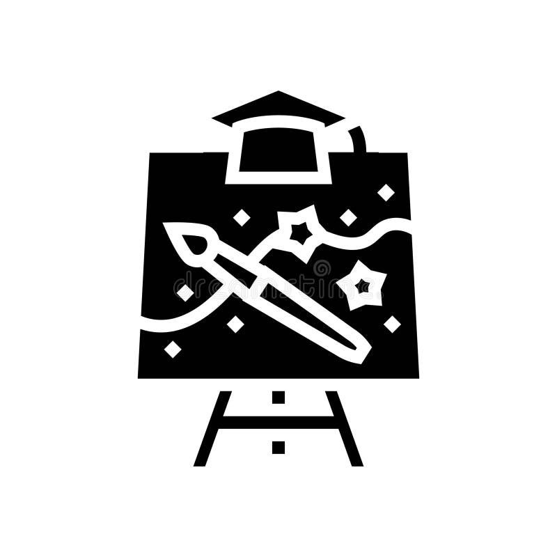 Creative Arts Primary School Glyph Icon Vector Illustration Stock ...