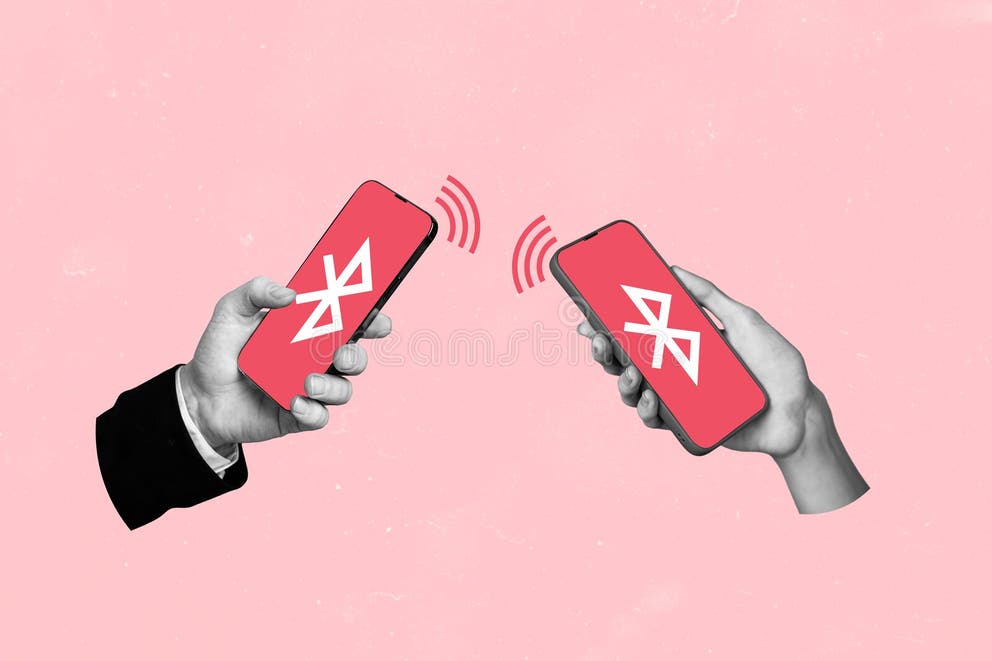 Creative Artwork Magazine Poster of Two Hands Hold Phone Transmit ...