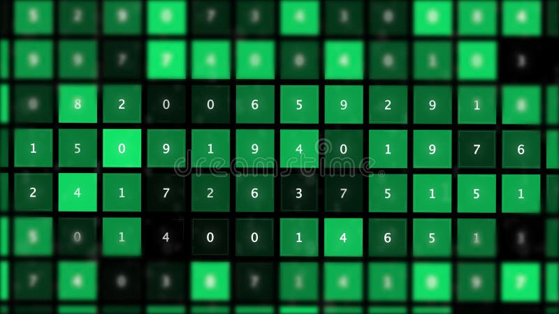 Creative Artwork with Numbers Combinations in Green Shades. Stock ...