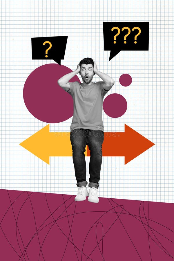 Creative Artwork Template Sketch Image 3D Collage of Sign Arrow ...