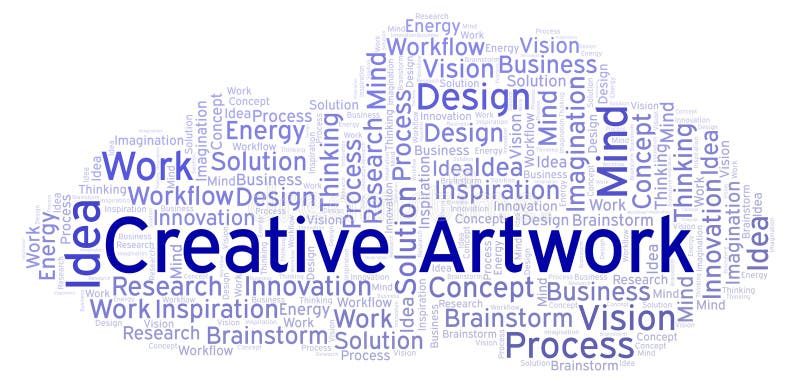 Creative Artwork Word Cloud, Made with Text only. Stock Illustration ...