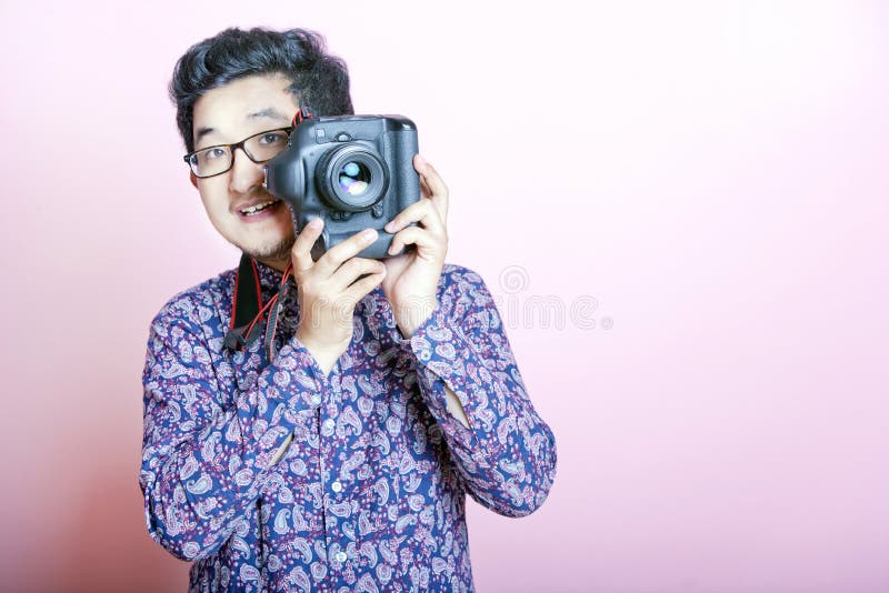 Creative Asian Photographer Stock Image - Image of expression, hiding ...
