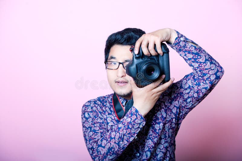Creative Asian Photographer Stock Image - Image of facial, expression ...