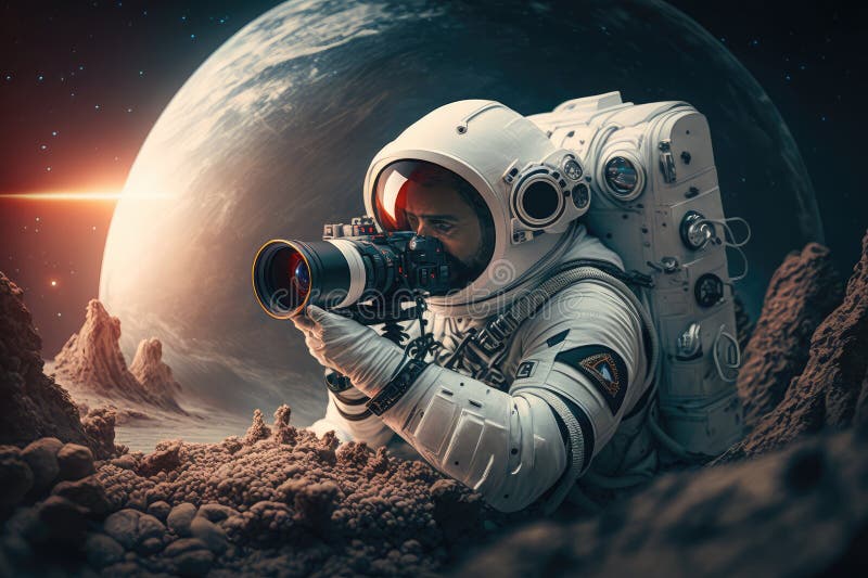 Creative Astronaut, Exploring New Planet with Futuristic Space Suit and ...
