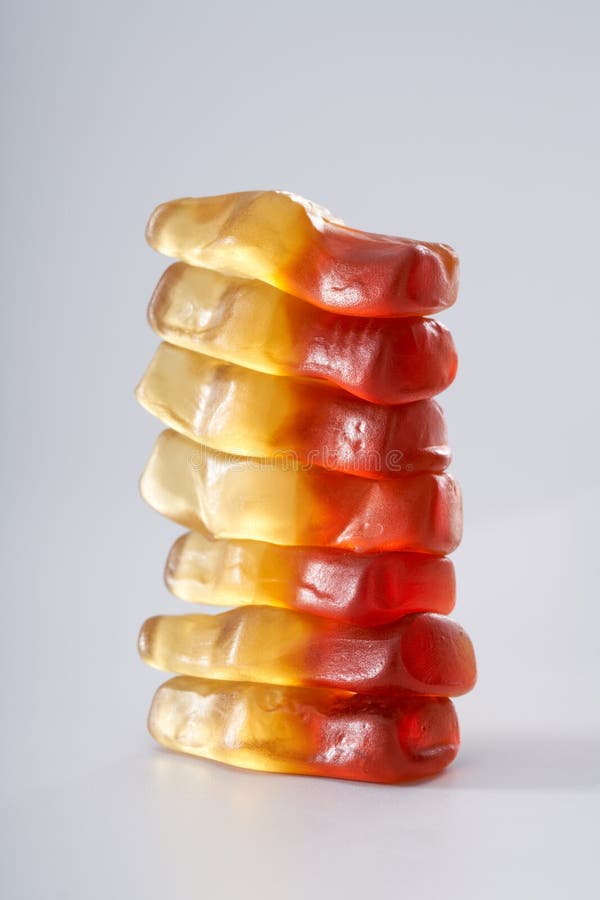 Creative Atmosphere of Sweet Soft Soda Gummies on White Background ...