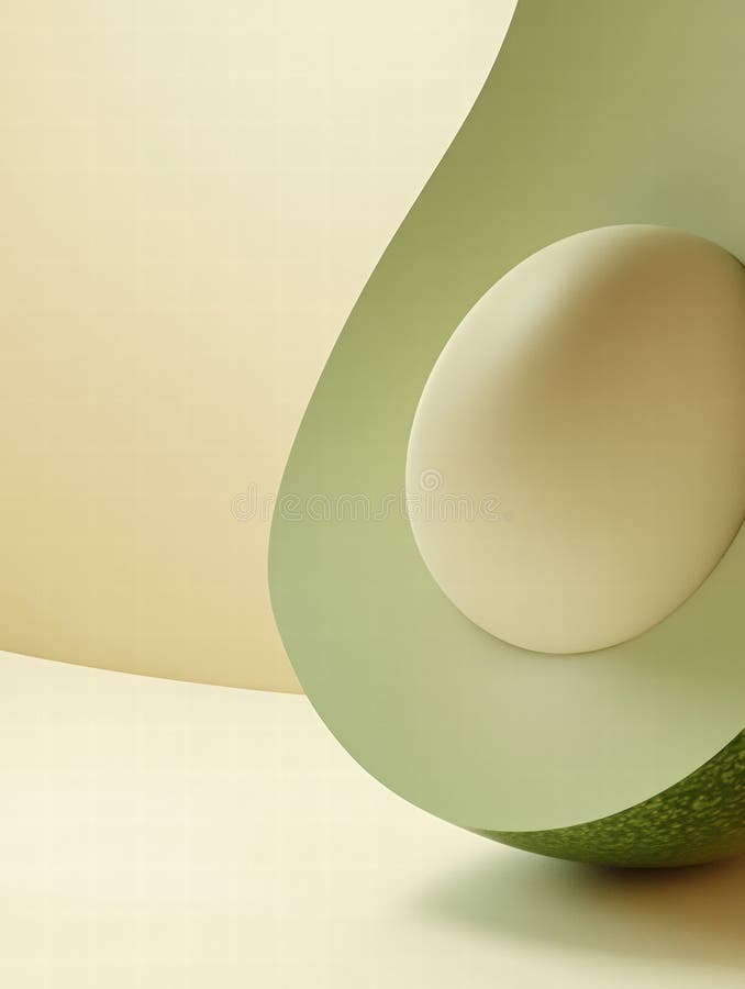 Creative Avocado Shape with Visible Seed and Elegant Mock Up Space for ...