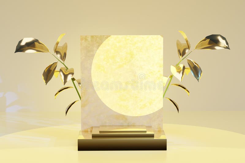 Creative Award Designed with Plant Leaves on Table Stock Illustration ...