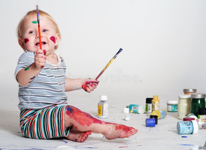 Creative Baby stock photo. Image of enjoy, play, messy - 1890638