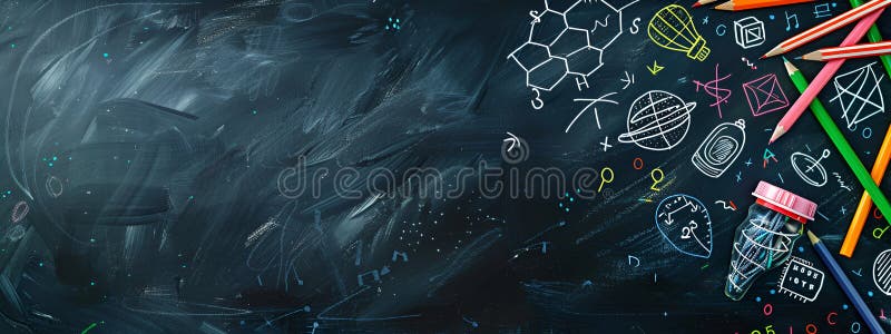 Creative Back To School Chalkboard Art Stock Illustration ...