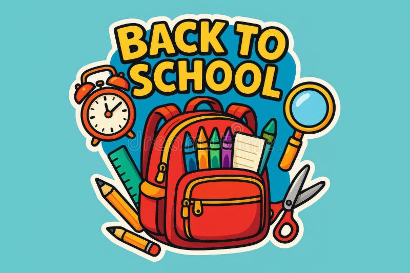 Creative Back To School Design Featuring Colorful Supplies and Cheerful ...
