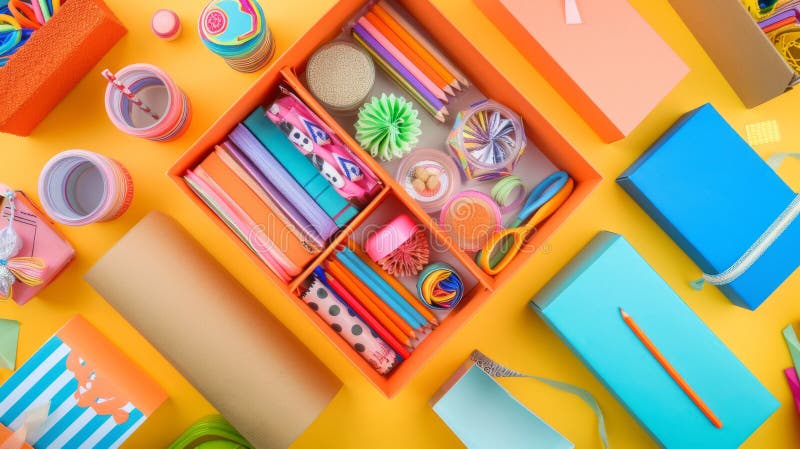 Creative Back To School Gift Boxes for Students Stock Illustration ...