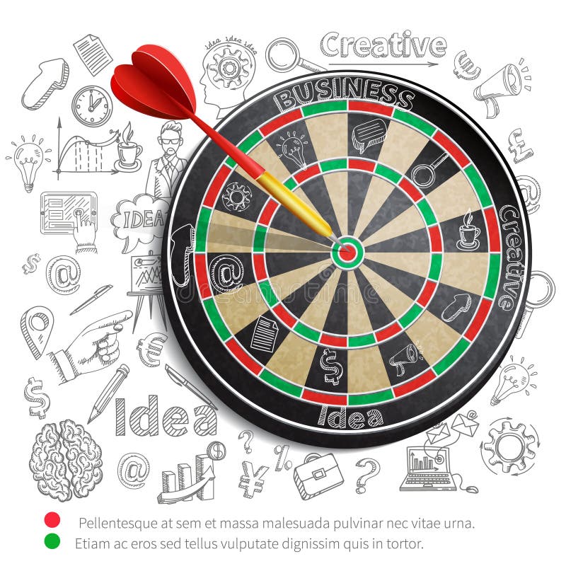 Creative Background with Dartboard Stock Vector - Illustration of ...