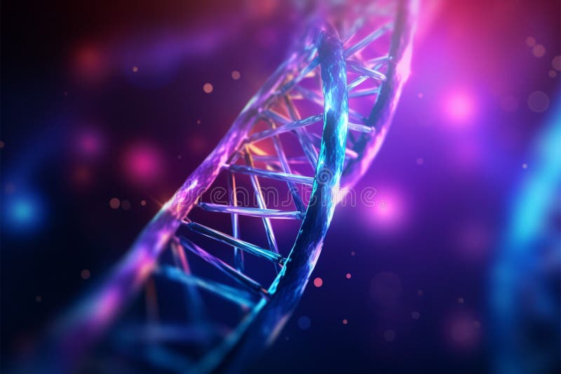 Creative Background Featuring a Blue and Purple DNA Structure Stock ...