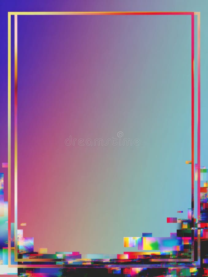 Creative Background with Gradient Colors and Glitch-Style Stickers for ...