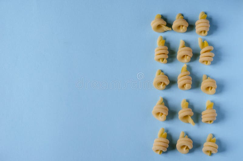 Creative Background with Insalatonde Pasta on a Light Blue Background ...