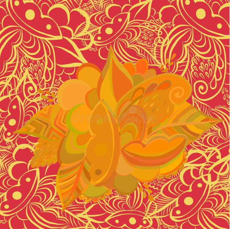 Creative Background with Leaf Pattern. Stock Vector - Illustration of ...