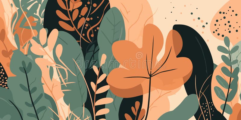 Creative Background Made of Tropical Leaves. Jungle Plants Stock Vector ...