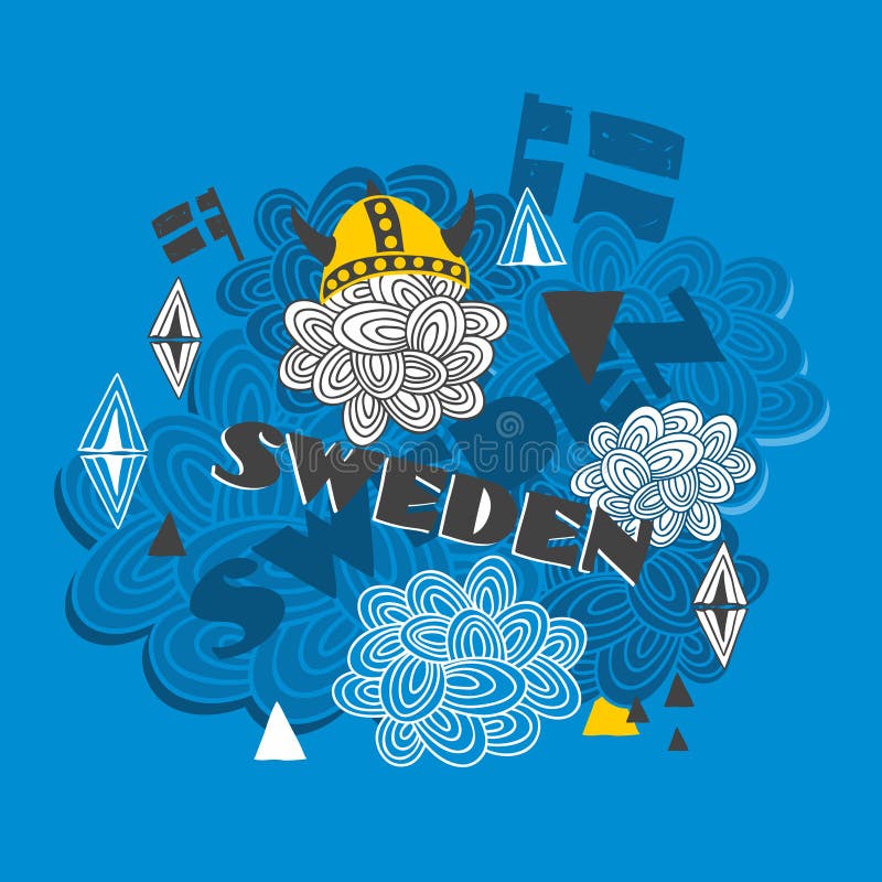 Creative Background with Swedish Symbols. Stock Vector - Illustration ...