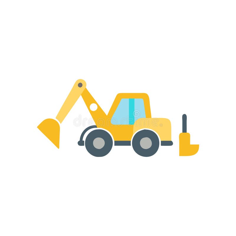 Creative Backhoe Loader Icon for Heavy Equipment Stock Image ...
