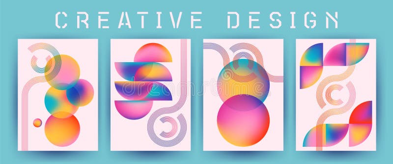 Creative Banner with Abstract Geometric Forms Vector Collection. Stock ...