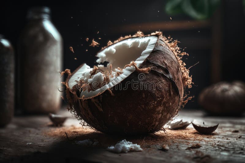 Creative Banner with Coconut. a Tropical Concept. AI Generation Stock ...