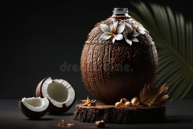 Creative Banner with Coconut. a Tropical Concept. AI Generation Stock ...