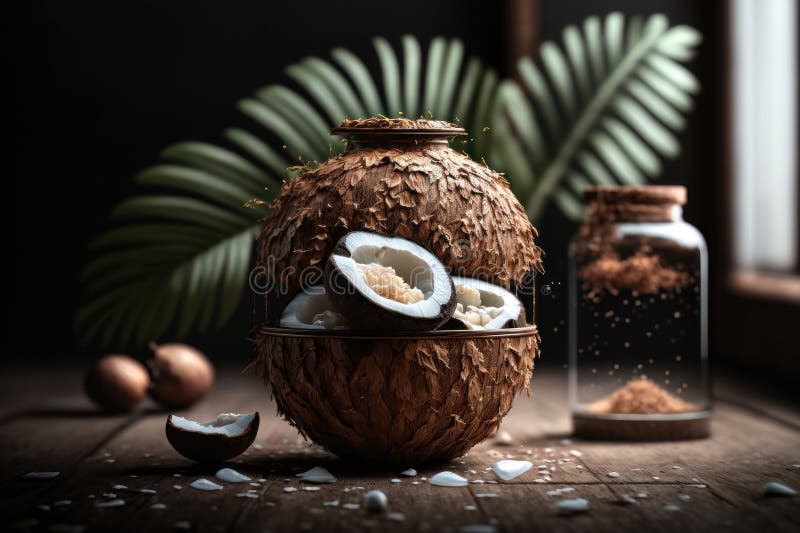 Creative Banner with Coconut. a Tropical Concept. AI Generation Stock ...