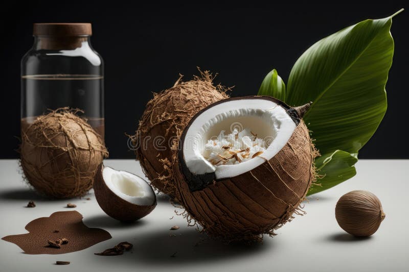 Creative Banner with Coconut. a Tropical Concept. AI Generation Stock ...