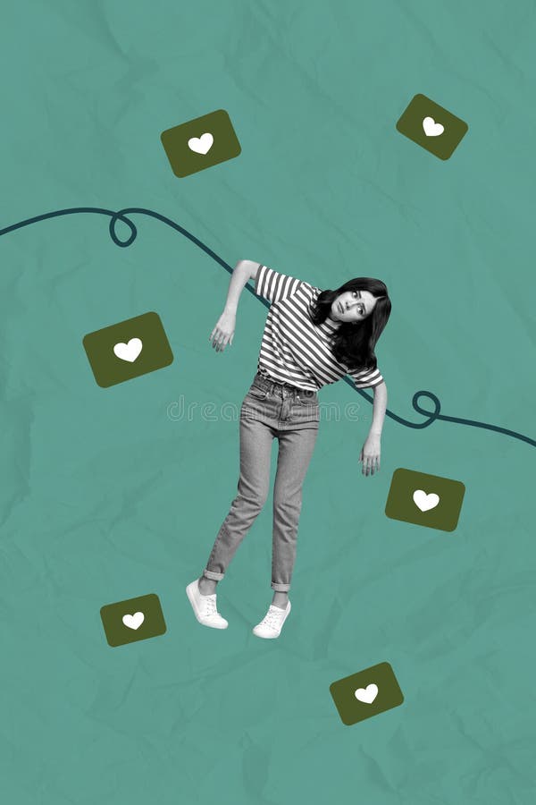 Creative Banner Collage of Person Control with Many Likes on Green ...