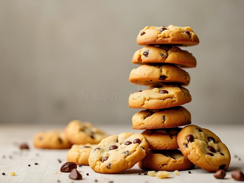 Creative Banner with Cookies Stacked in Various Shapes and Sizes Stock ...