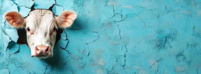 A Creative Banner Design Featuring a Dynamic Image of a Cow Bursting ...