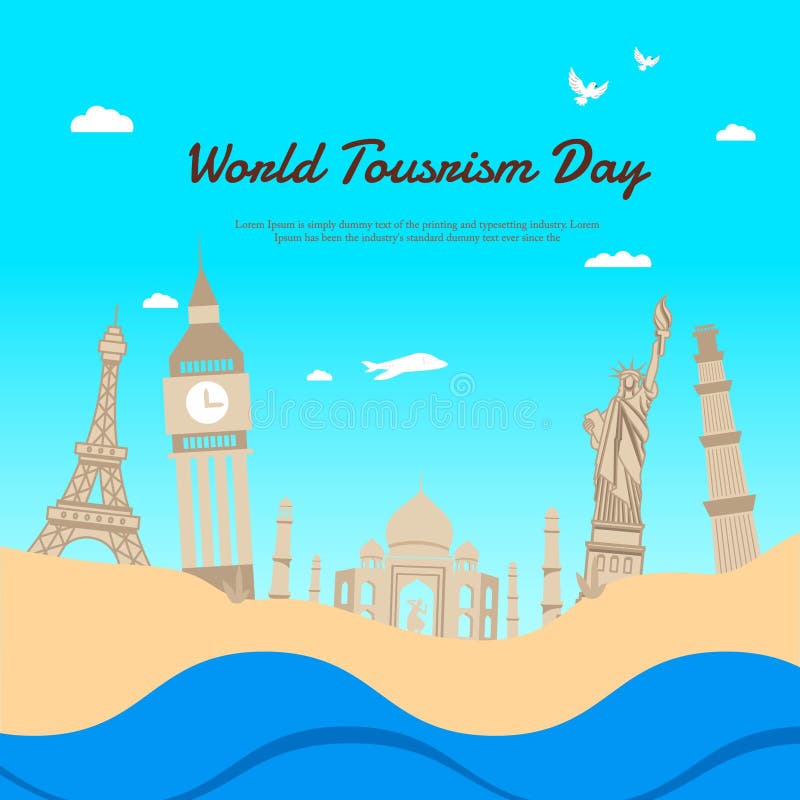 Creative Banner Design of World Tourism Day Stock Vector - Illustration ...