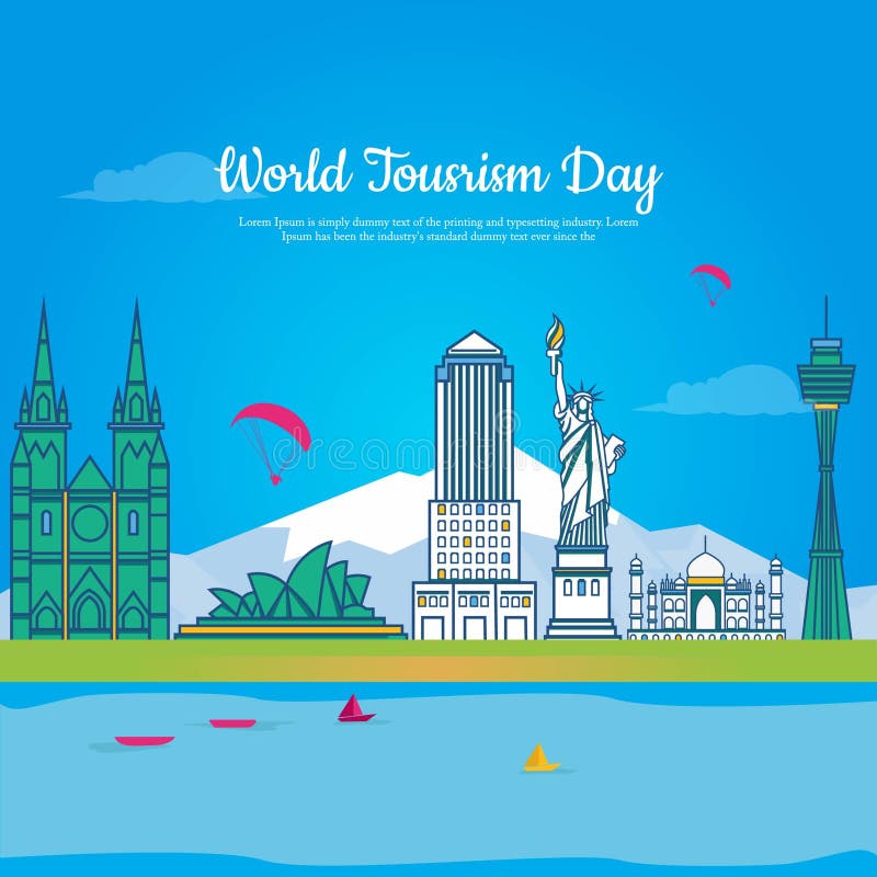 Creative Banner Design of World Tourism Day Stock Vector - Illustration ...