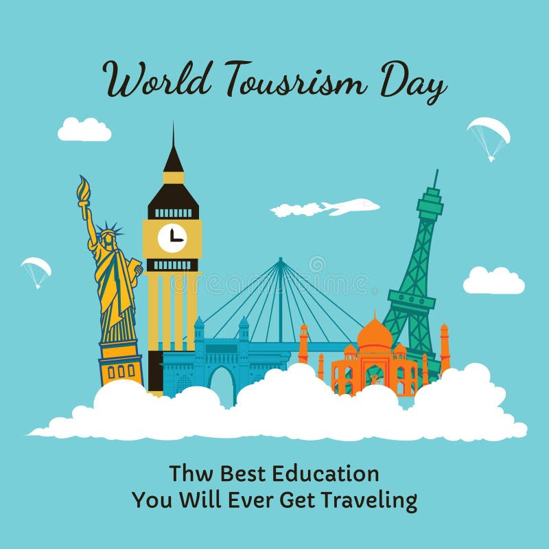 Creative Banner Design of World Tourism Day Stock Vector - Illustration ...