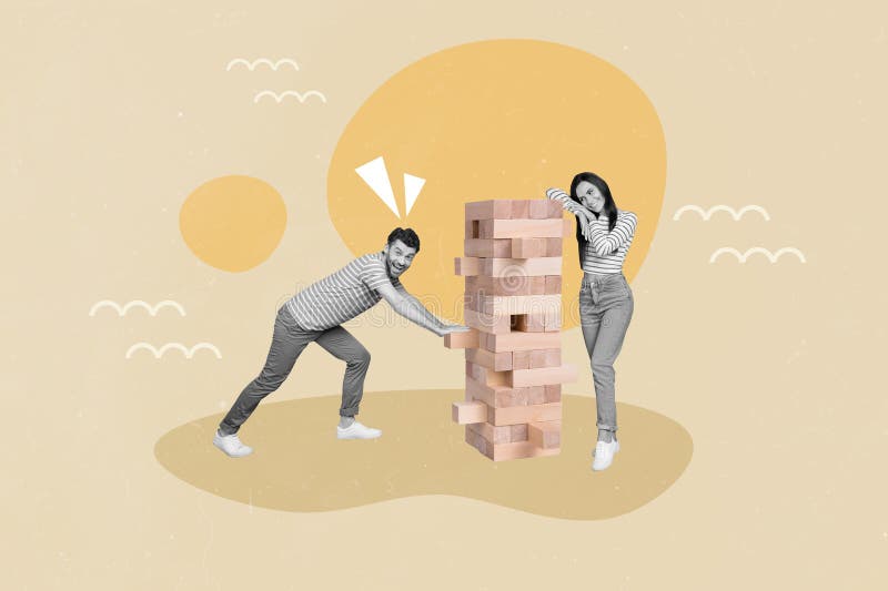 Creative Banner Poster Collage of Two People Guy Lady Spend Time ...