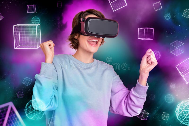 Creative Banner Poster of High Tech Game Industry Developer Lady ...