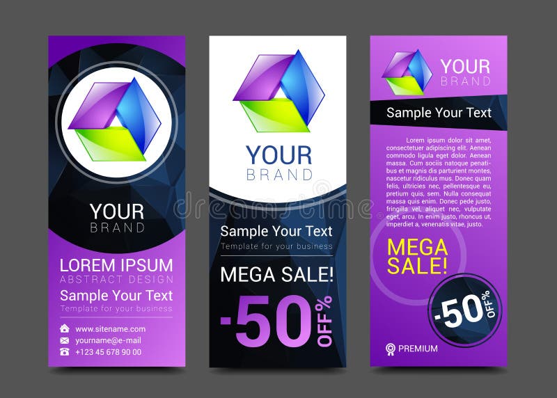 Creative Banner Set with Lines Logo Blank Stock Illustration ...