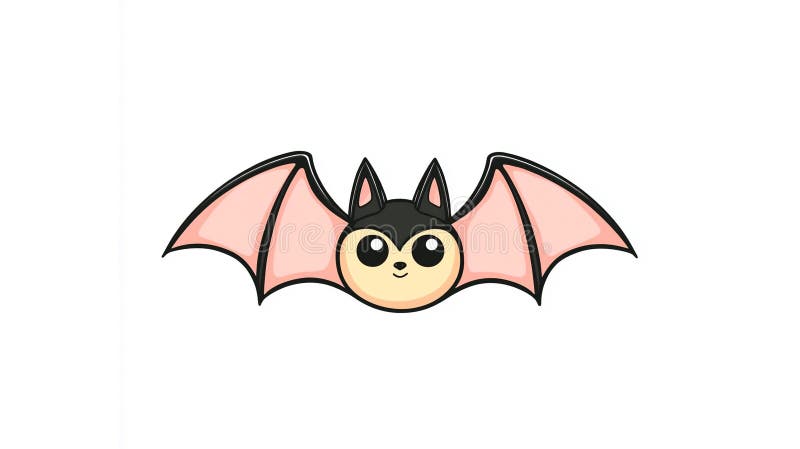 Creative Bat Illustration Featuring Thin Lines and Centered Monogram ...