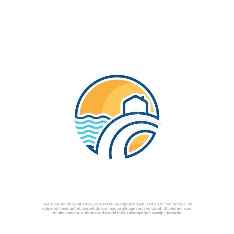 Creative Beach Logo Symbol, Summer Beach Logo Design Vector Stock ...