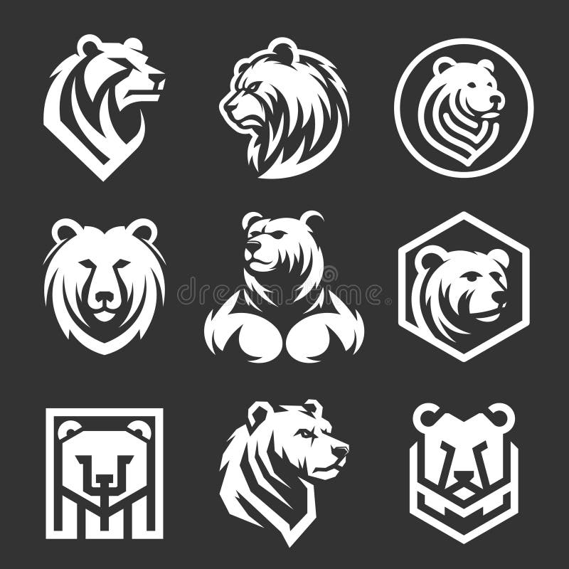 Creative Bear, Logo Magic Creation Collection Stock Vector ...